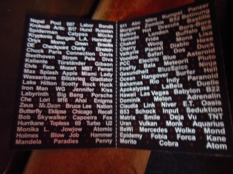 Menu at The laboratory - The Shot Bar, Darmstadt