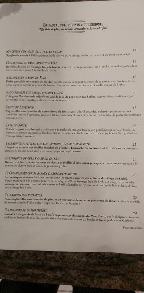 Menu at Elio's Ristorante restaurant, Bordeaux