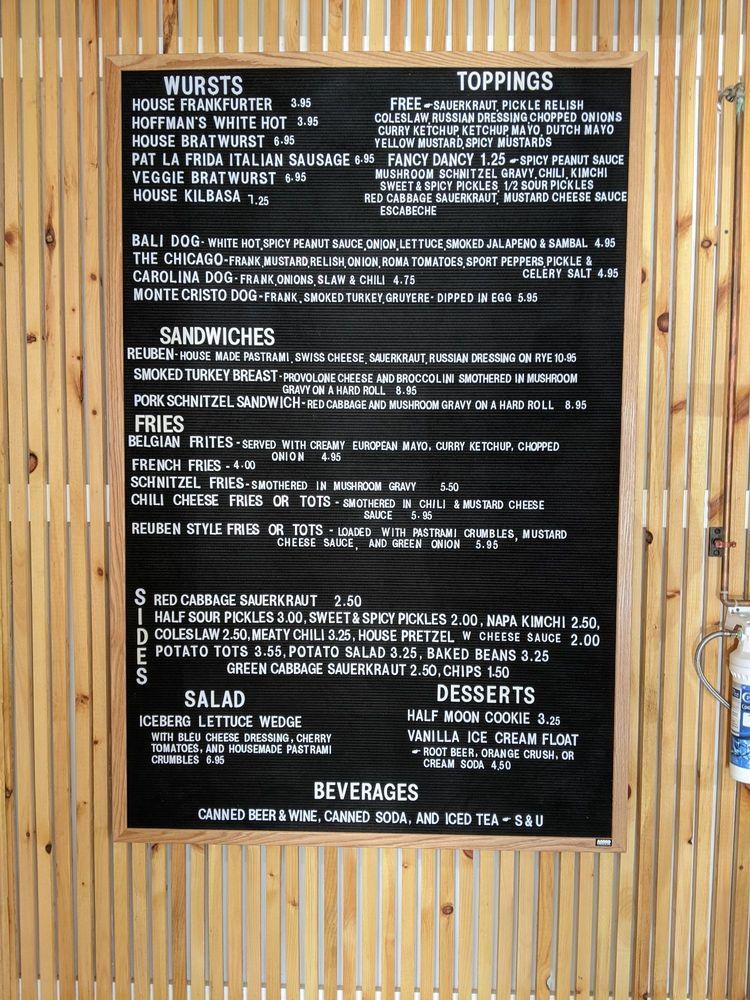 Menu at Good Wurst Company restaurant, Charlotte