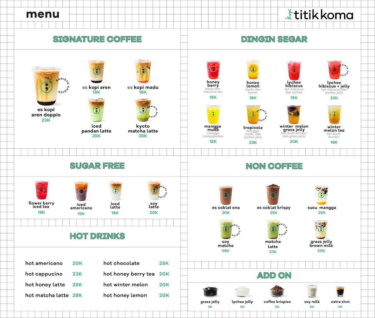 Menu at Titik Koma Ketintang Riverside, Surabaya