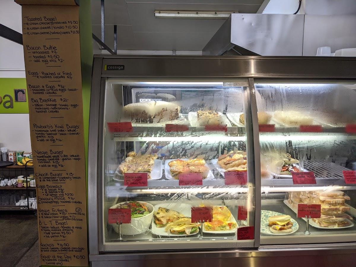 Menu at Rhubarb Cafe, Arapuni