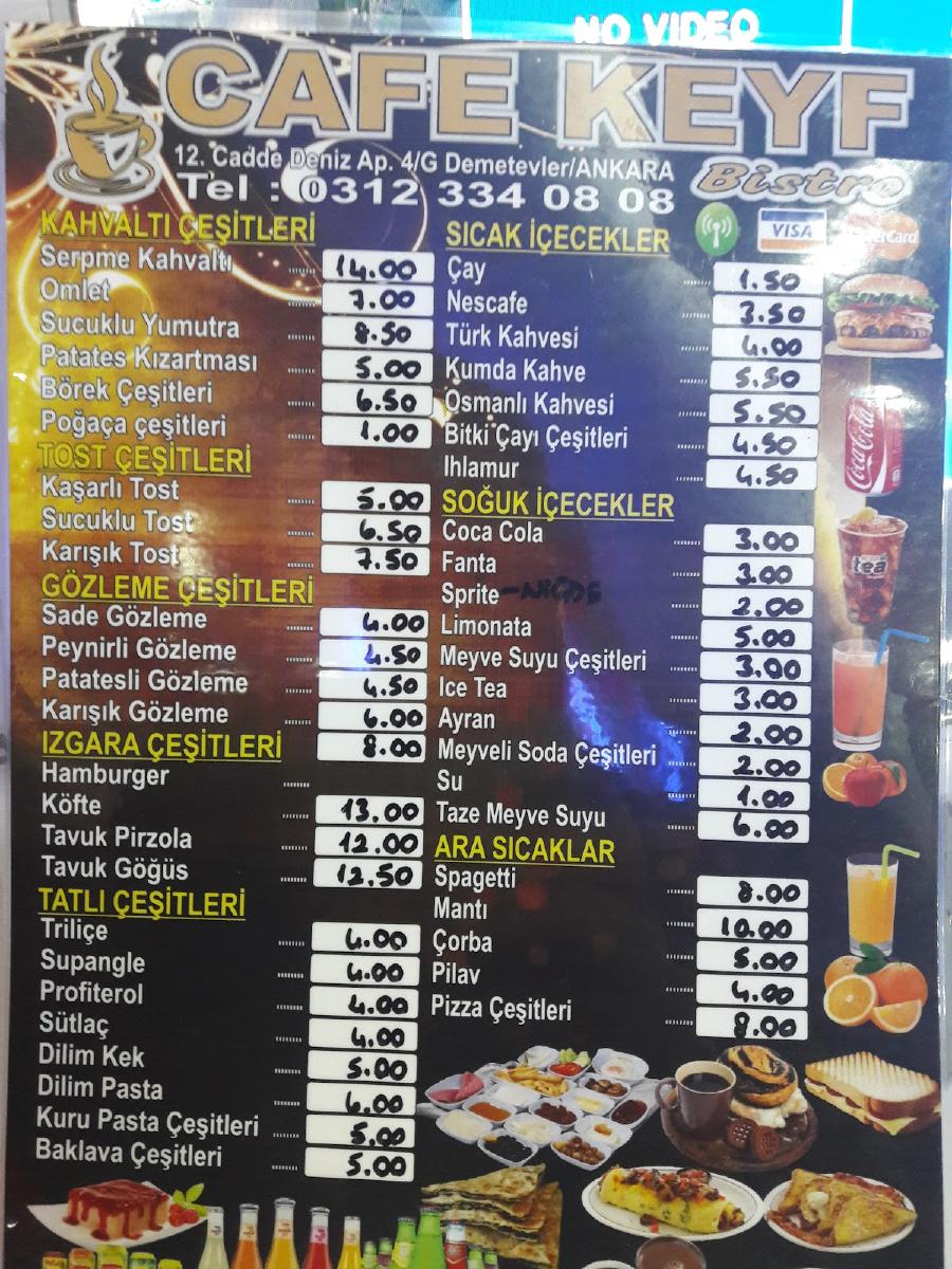 Menu at Demetevler Cafe keyf, Ankara