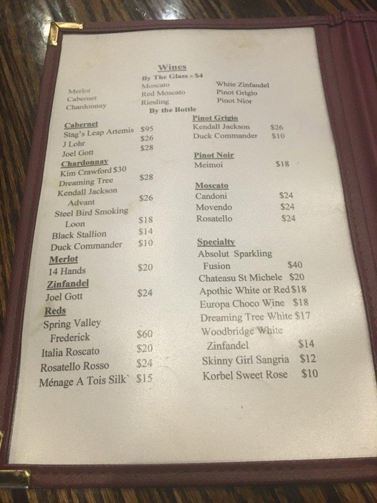 Menu at Dot T Steakhouse, Faulkton