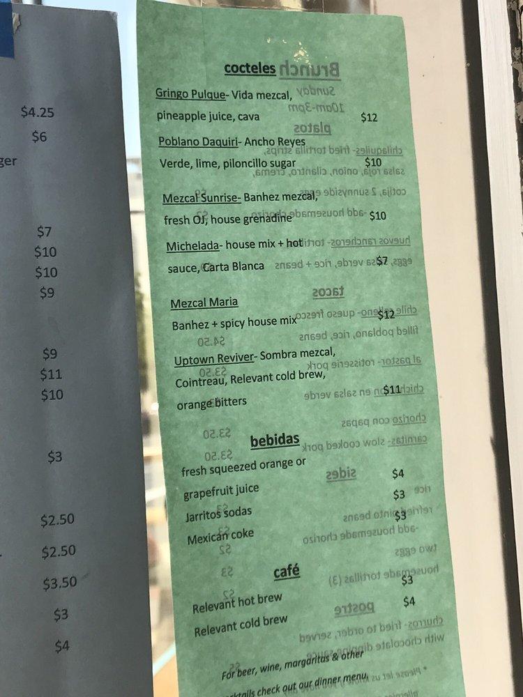 Menu at Little Conejo pub & bar, Vancouver