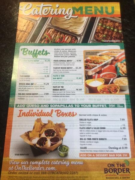 Menu at On The Border Mexican Grill & Cantina - Highlands Ranch ...