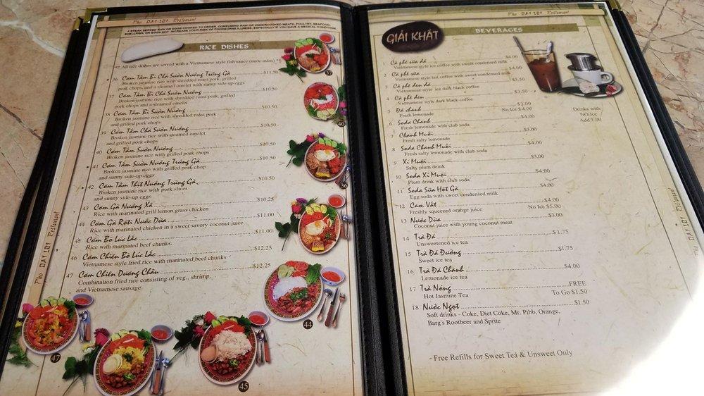 Menu at Pho Dai Loi restaurant, Forest Park, Jonesboro Rd