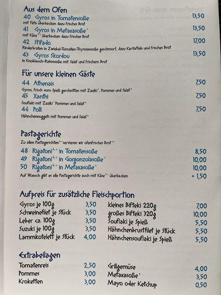 Speisekarte von Adonis restaurant, Nordhorn