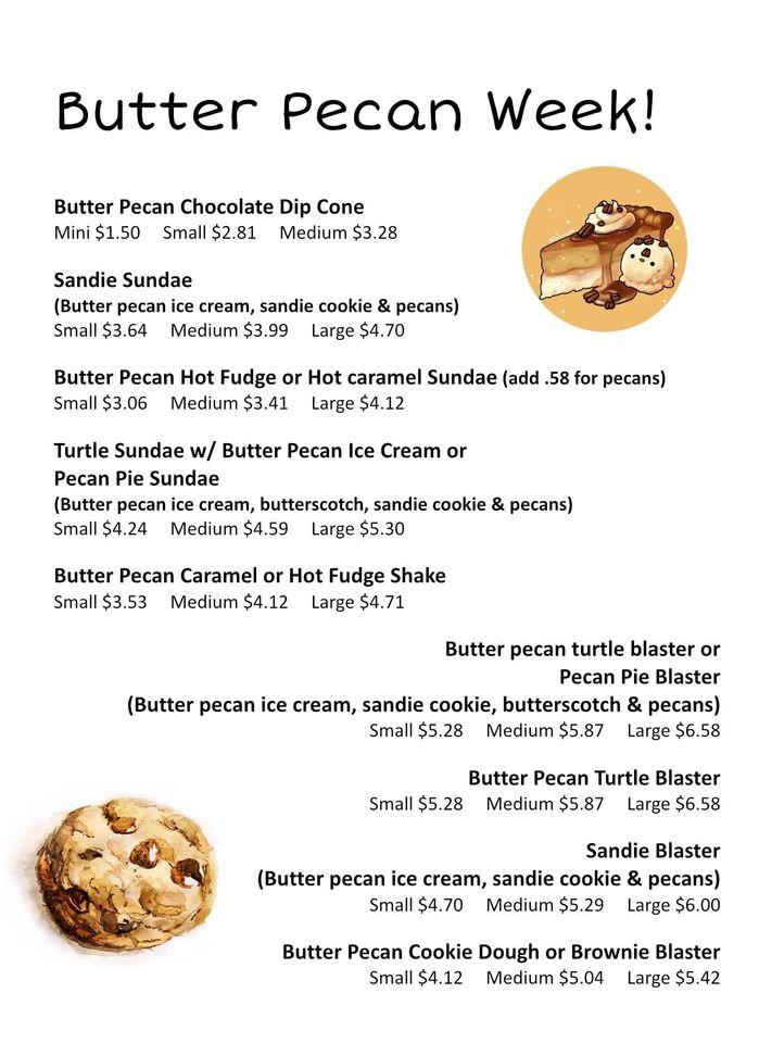 Menu at Cups & Cones, DeWitt