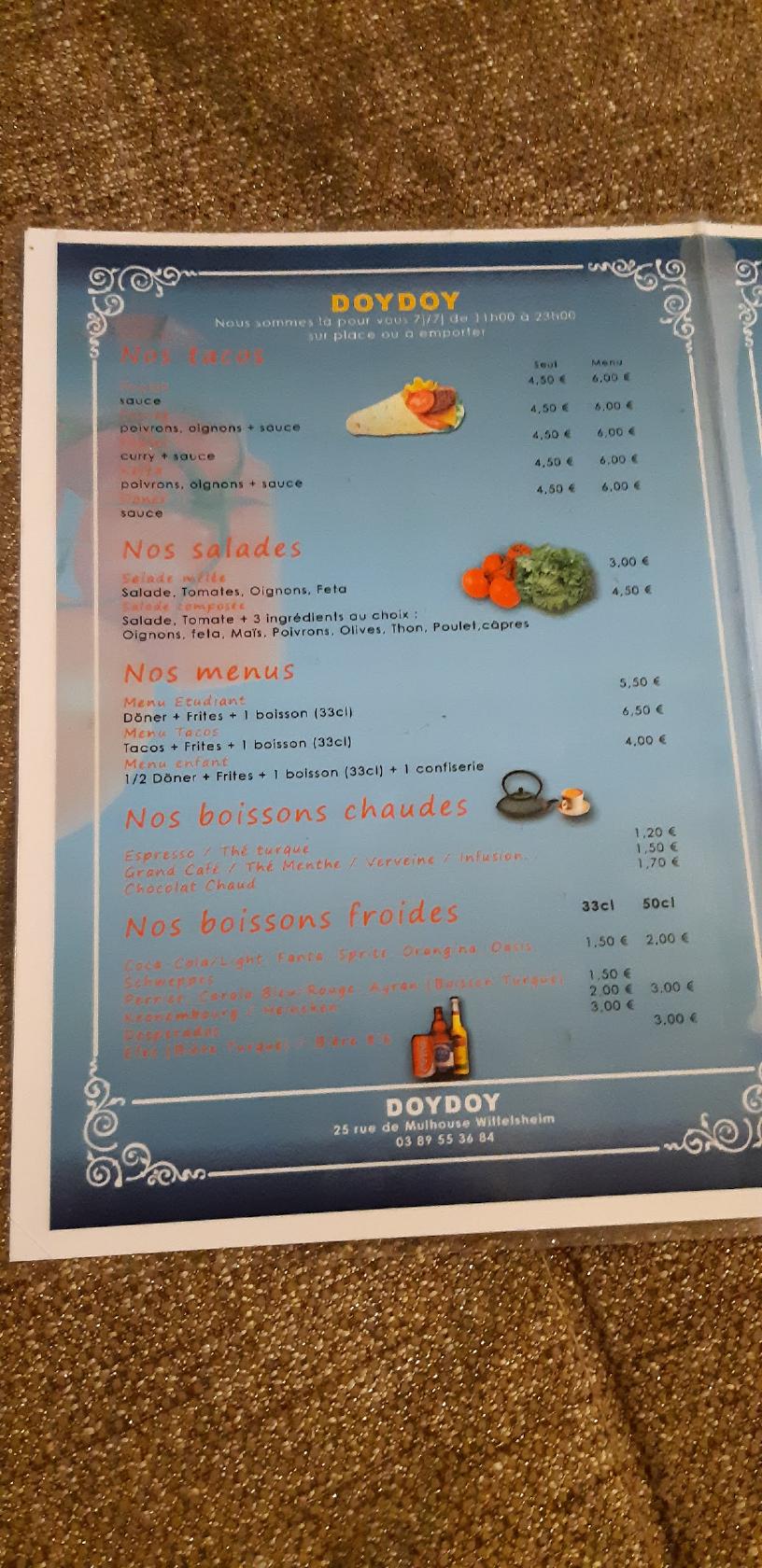 Menu at Dila Kebab, Wittelsheim