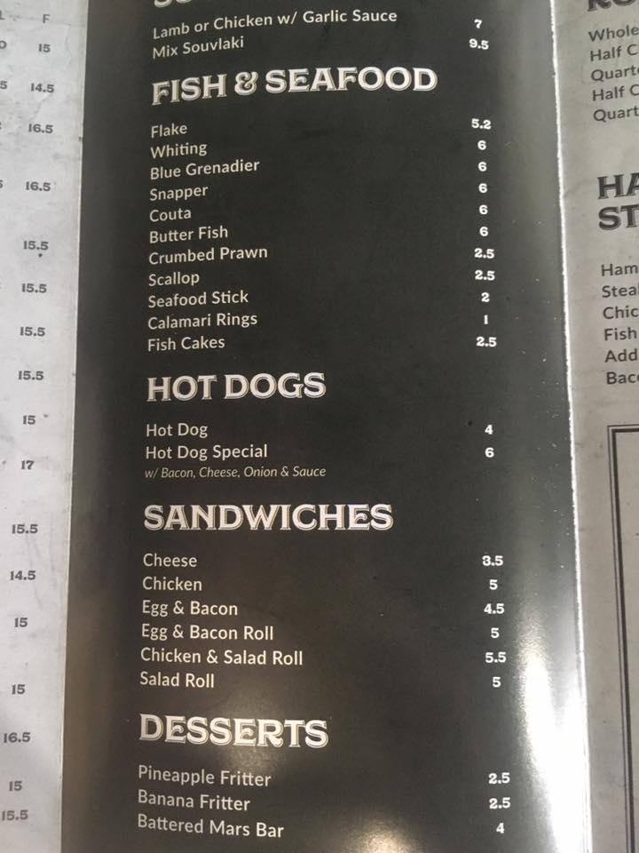 Menu at Good Fella's Fish and Chip Cafe, Sunshine West