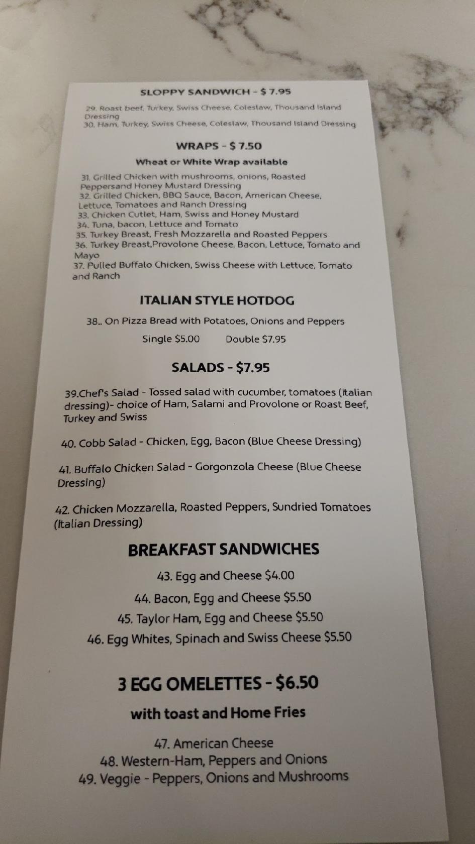Menu at Cafe 300, Parsippany-Troy Hills