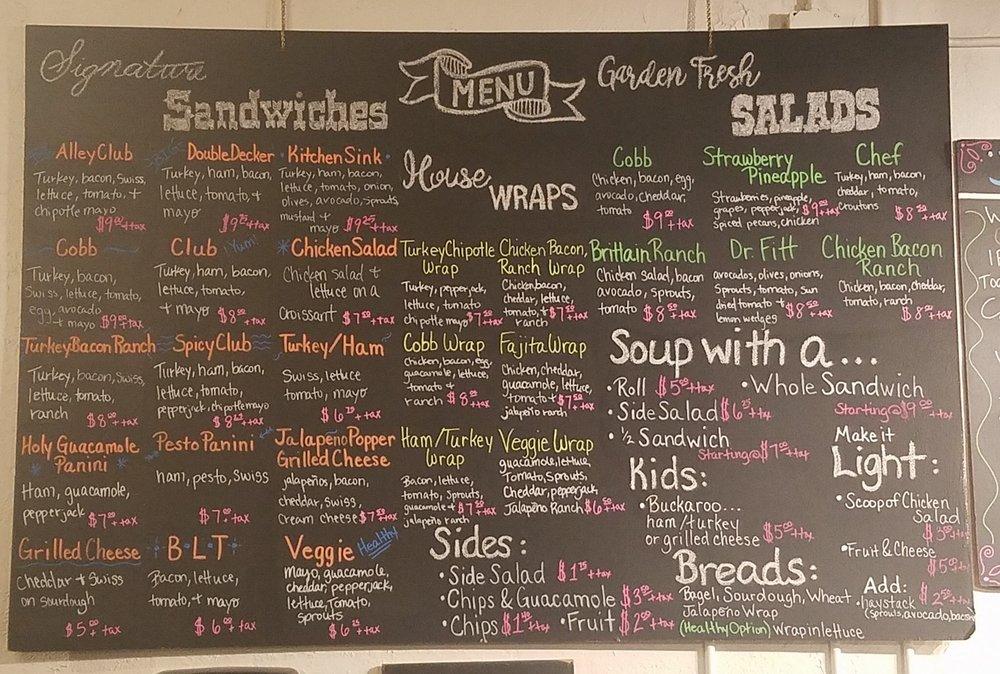 Menu at Coffee Ranch cafe, Borger