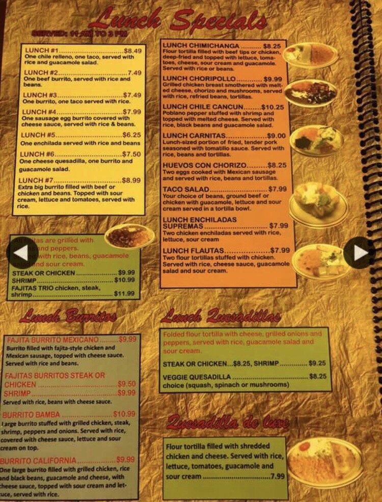 Carta del restaurante Las Brasas Grill, East Aurora