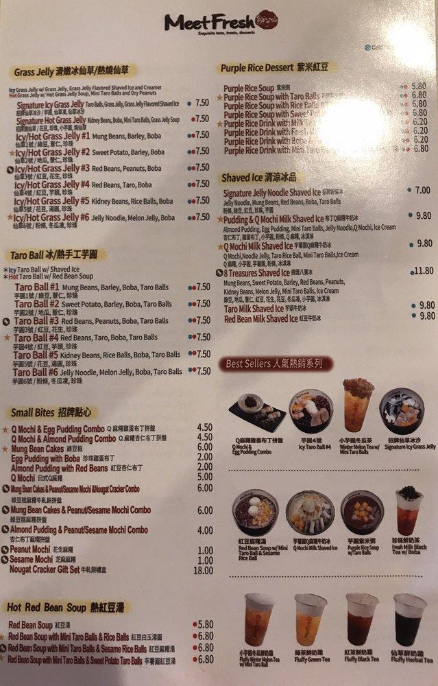 Menu at Meet Fresh desserts, Atlanta