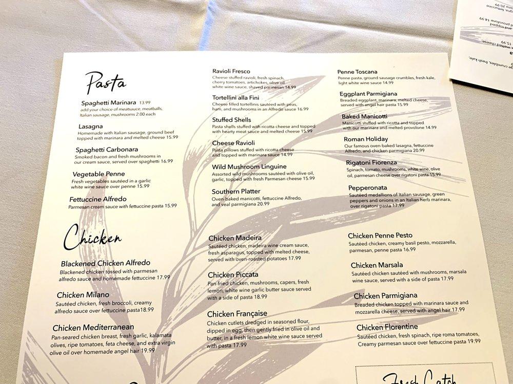 Menu at The Olive Tree restaurant, Glen Burnie
