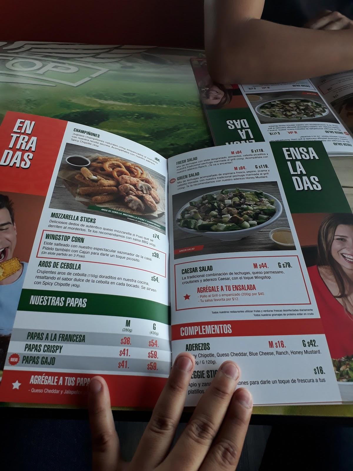 Carta del restaurante Wingstop Gomez Palacio, Gómez Palacio