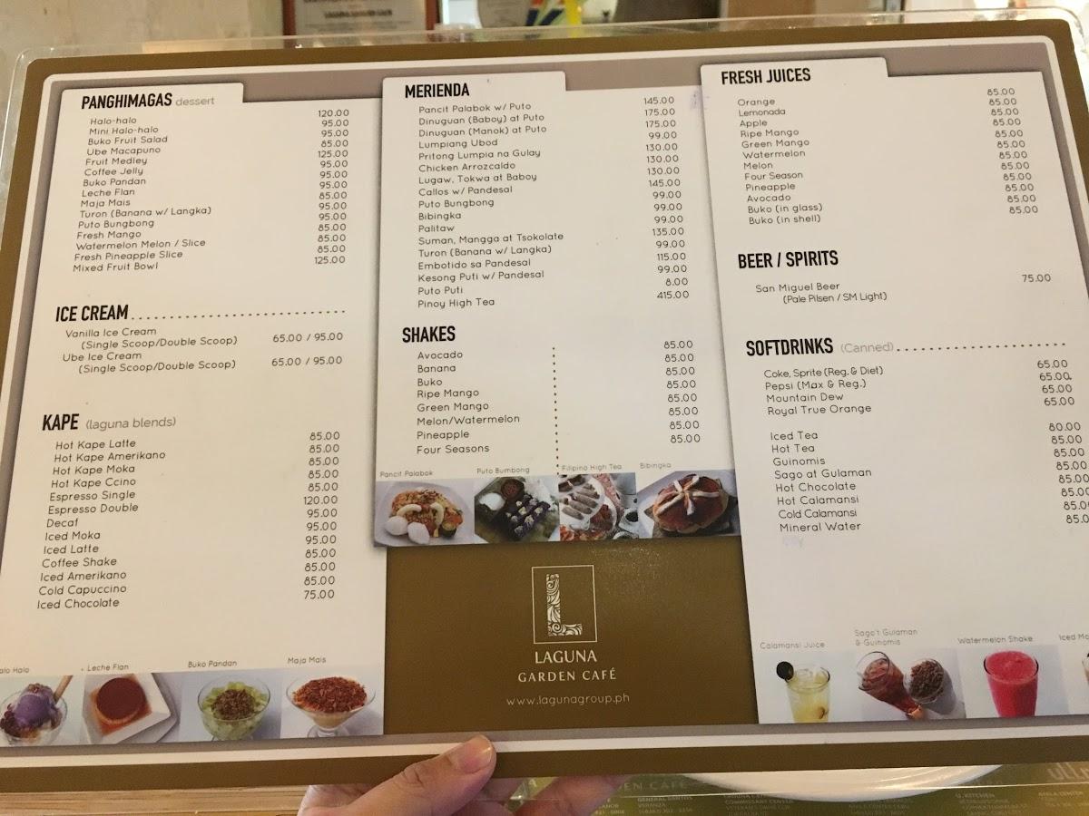 Carta de Café Laguna - SM City Cebu, Cebú