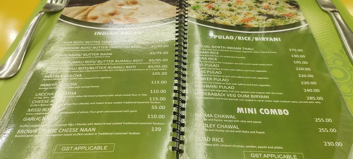 Menu at Jiva veg restaurant- pure vegetarian, Shillong
