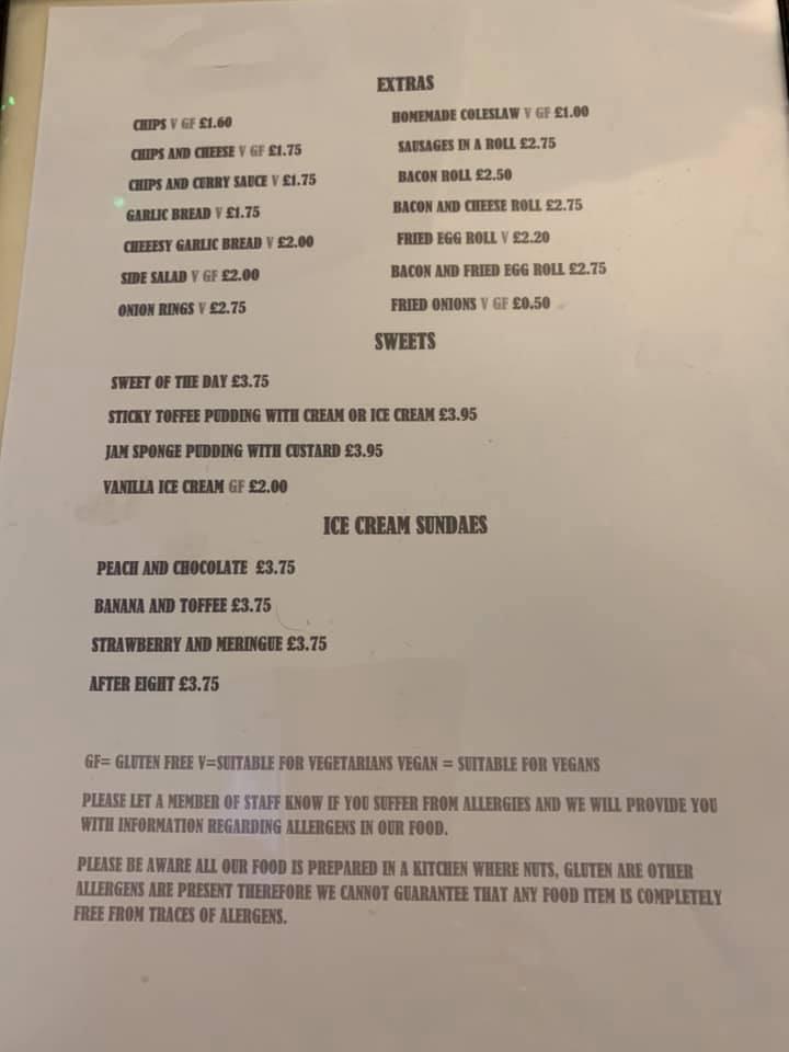 Menu at The City Royal Bar, Brechin