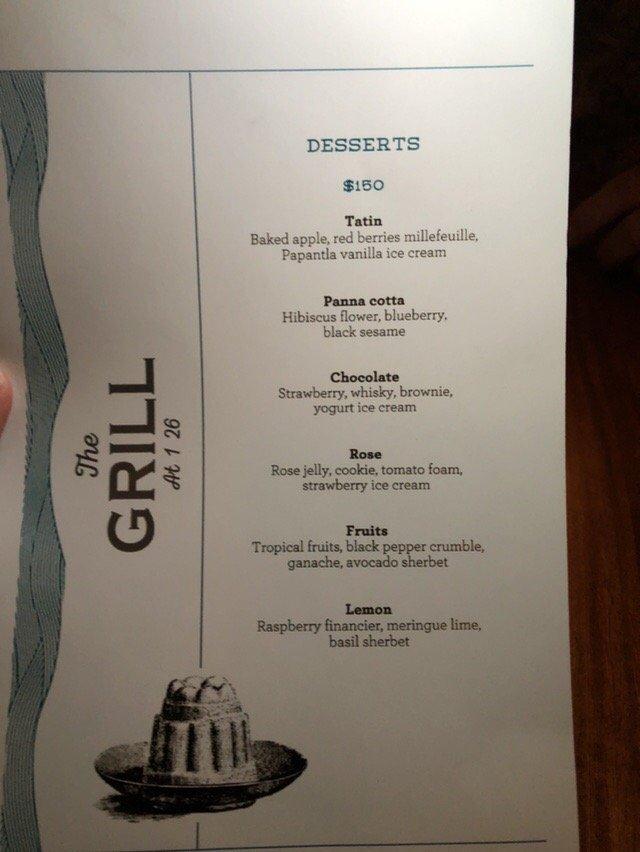 Carta de parrilla The Grill at 1-26- Grand Hyatt Playa del Carmen ...