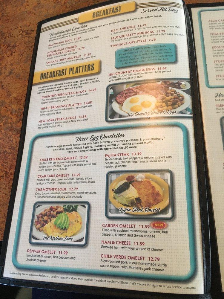 Menu at Barrow’s Cafe & Grill, Sonora