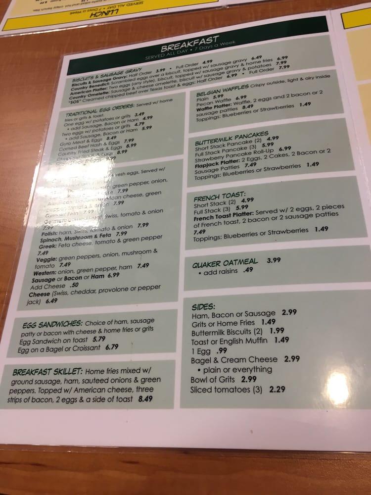Menu at Biggy's Place restaurant, Fort Myers