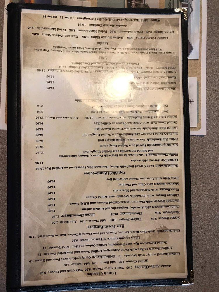 Menu at C.J. Cannon's restaurant, Vero Beach