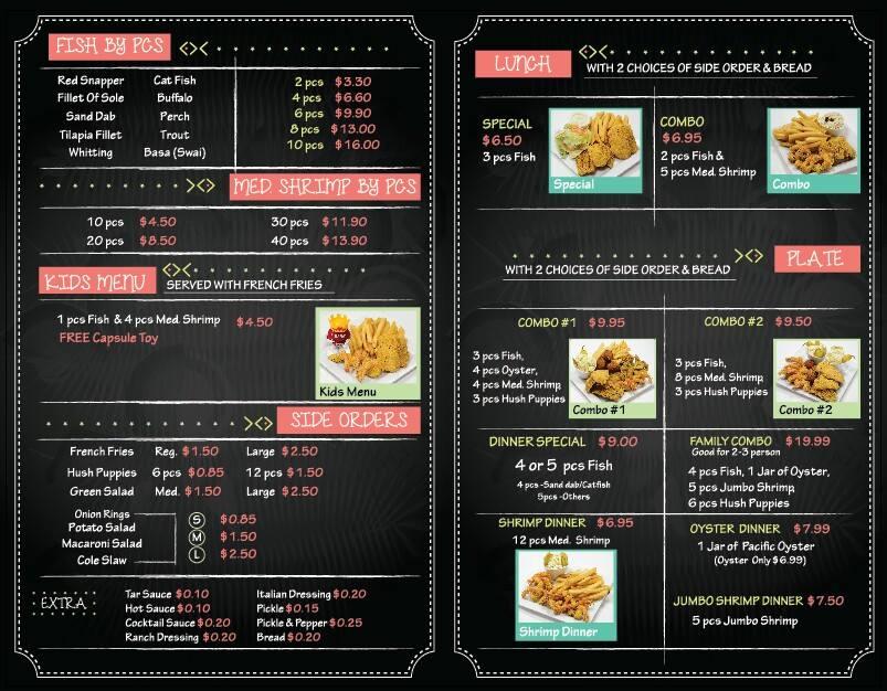Menu at Family Fish Market restaurant, Inglewood