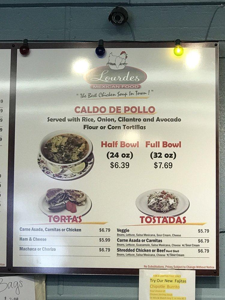 Menu at Lourdes Mexican Food restaurant, Escondido, 650 S Escondido Blvd