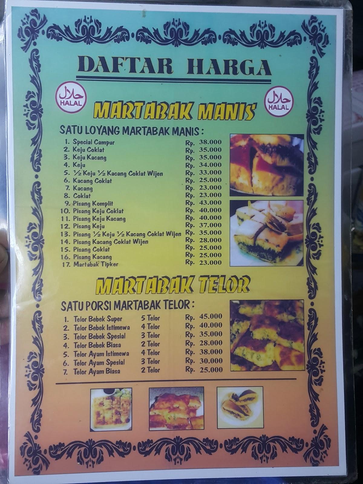 Menu at Martabak Bandung Asli (Khas Pecenongan) restaurant, East ...