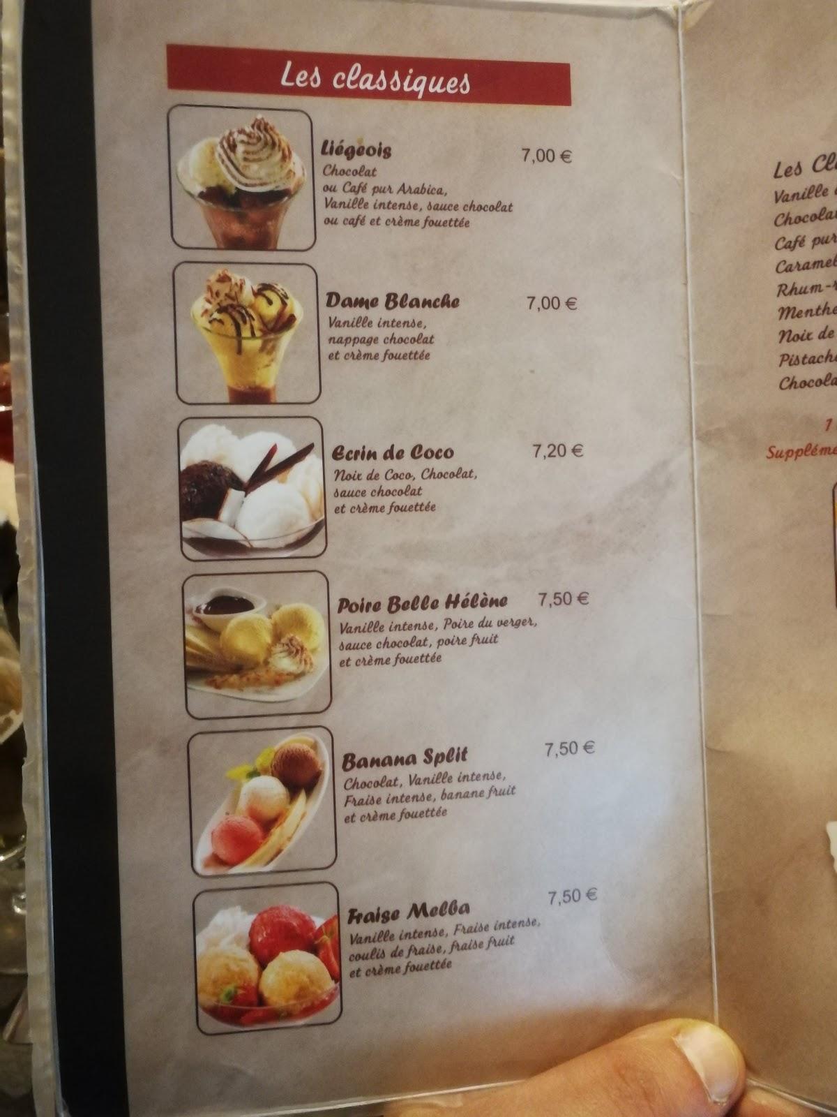 Menu au Il Primo Bacio restaurant, Fontainebleau