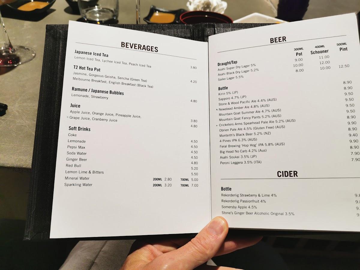 Menu at Saiko Teppanyaki restaurant, Robina