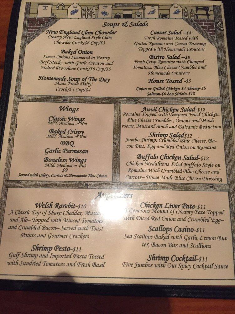 Menu at Anvil Inn Restaurant, Fort Edward