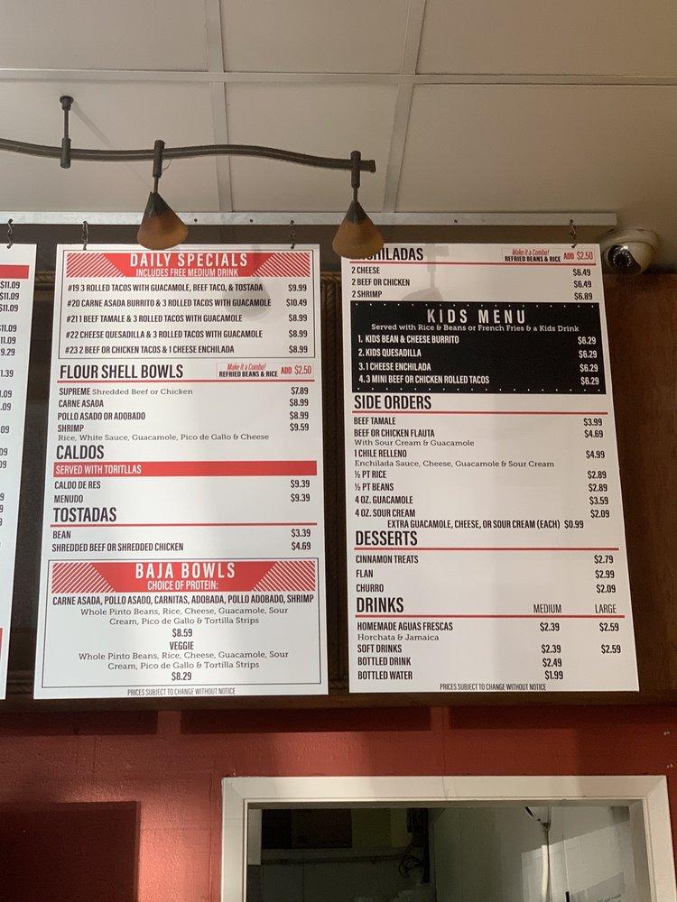 Menu at Cotijas Mexican Food restaurant, San Diego, Tierrasanta Blvd