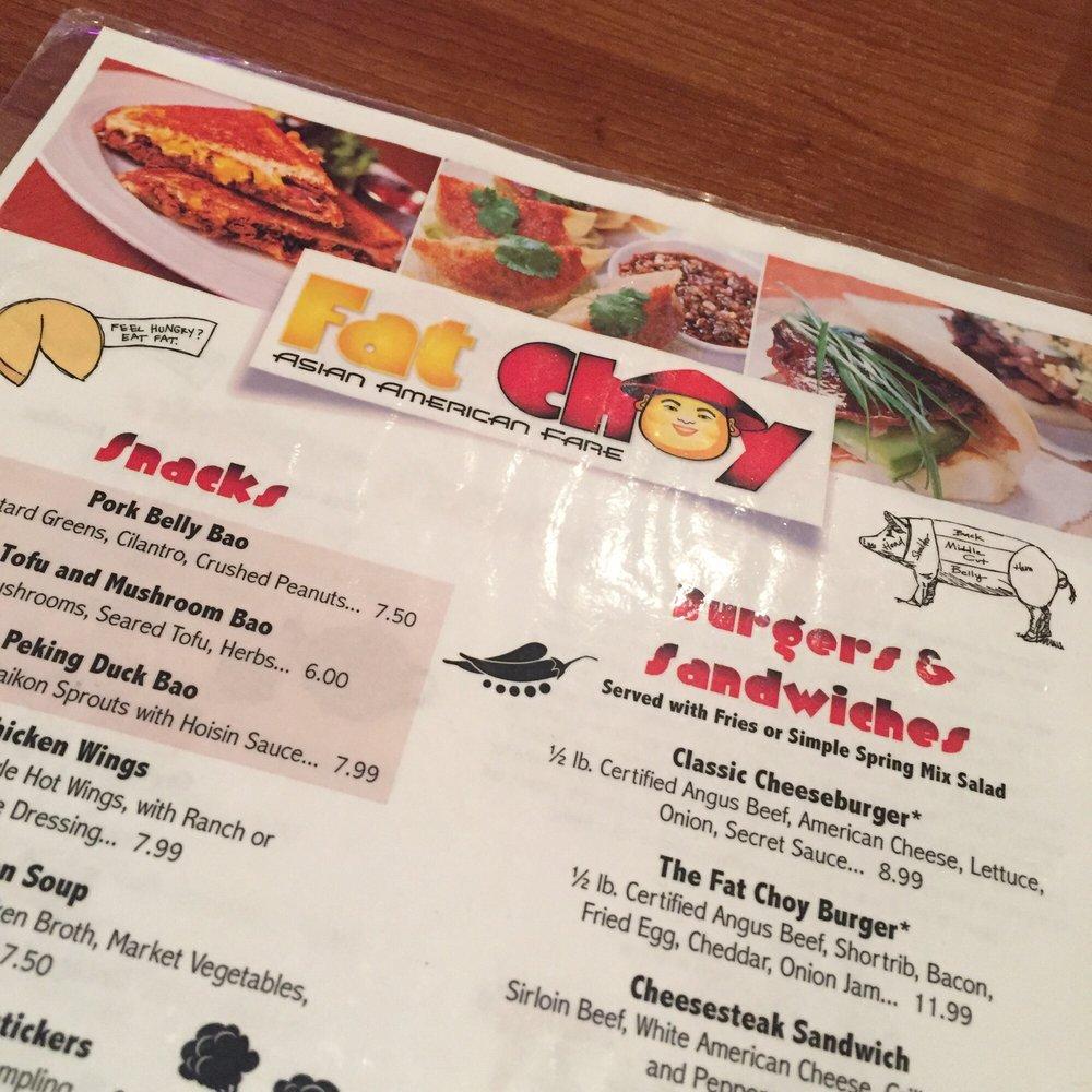 Menu at Fat Choy Restaurant, Las Vegas