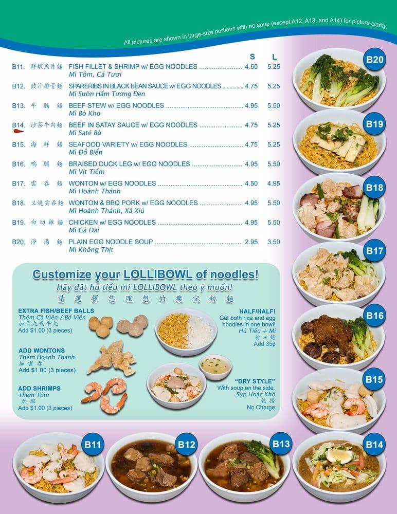 Menu at Lollibowl restaurant, Sacramento, Stockton Blvd #250