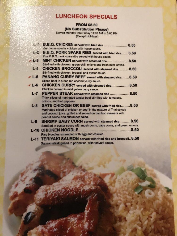 Menu at Thai Original BBQ, Pacifica, 793 Hickey Blvd