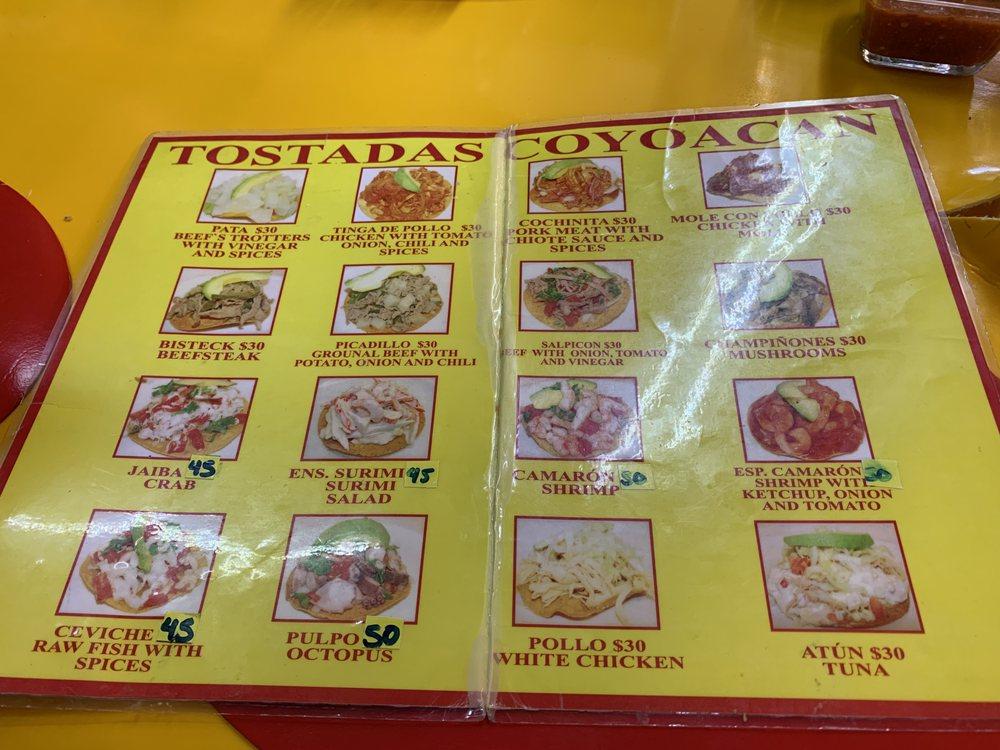 Carta del restaurante Tostadas Coyoacán "Las Originales", Ciudad del ...