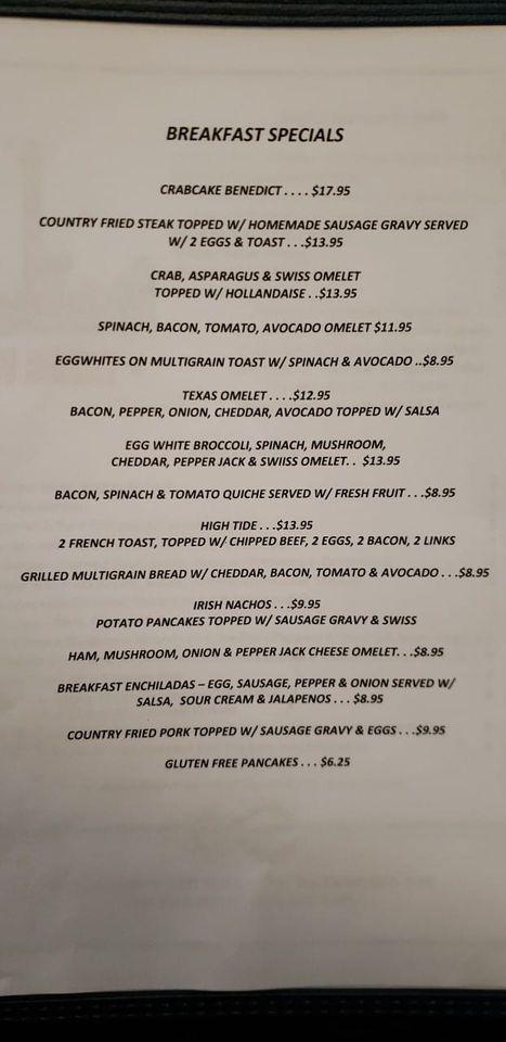 Menu at Dockside Cafe, Tuckerton