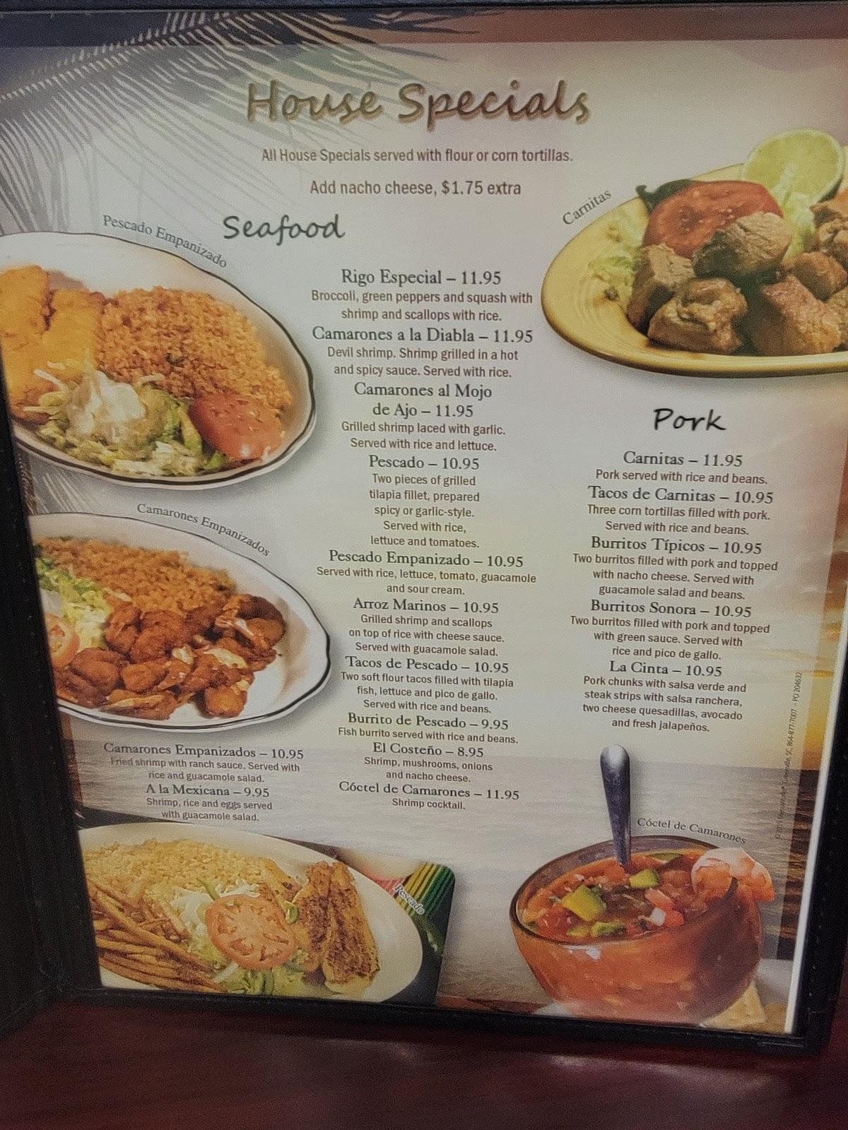 Menu at El Manzanillo Mexican Restaurant, Murphy, US-64 # 1370