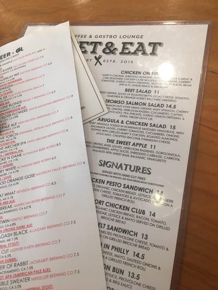 Menu at Meet & Eat restaurant, Sacramento