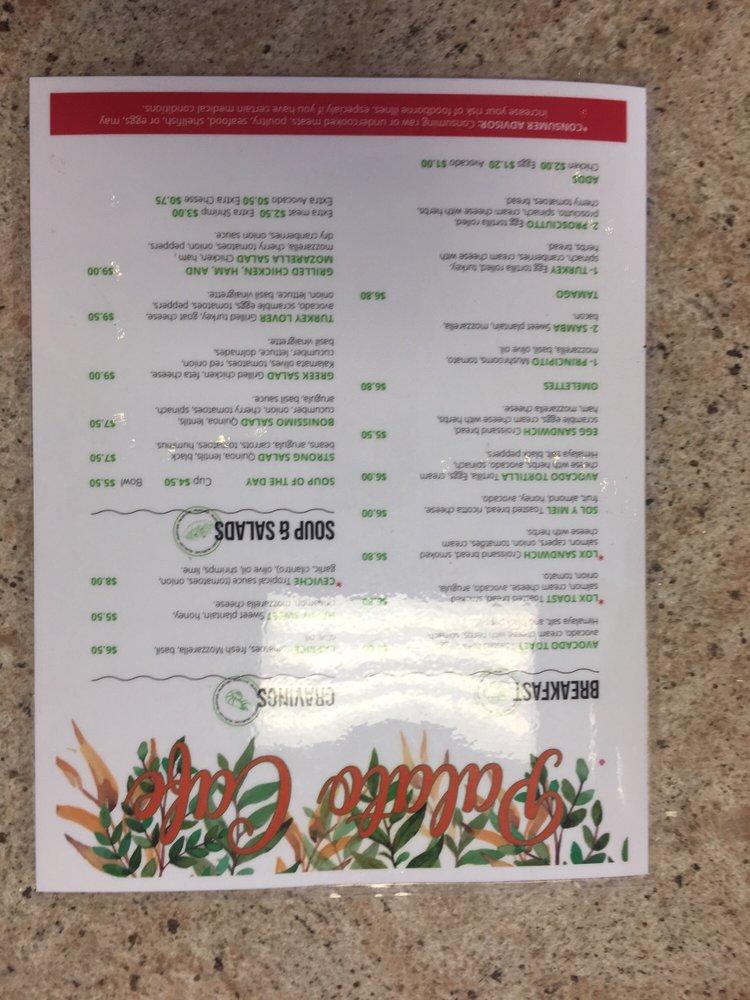 Menu at Palato Cafë pub & bar, Vero Beach