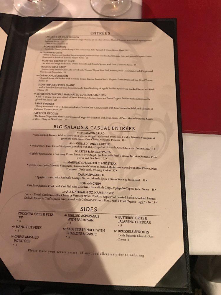 Menu at Lightfoot Restaurant, Leesburg