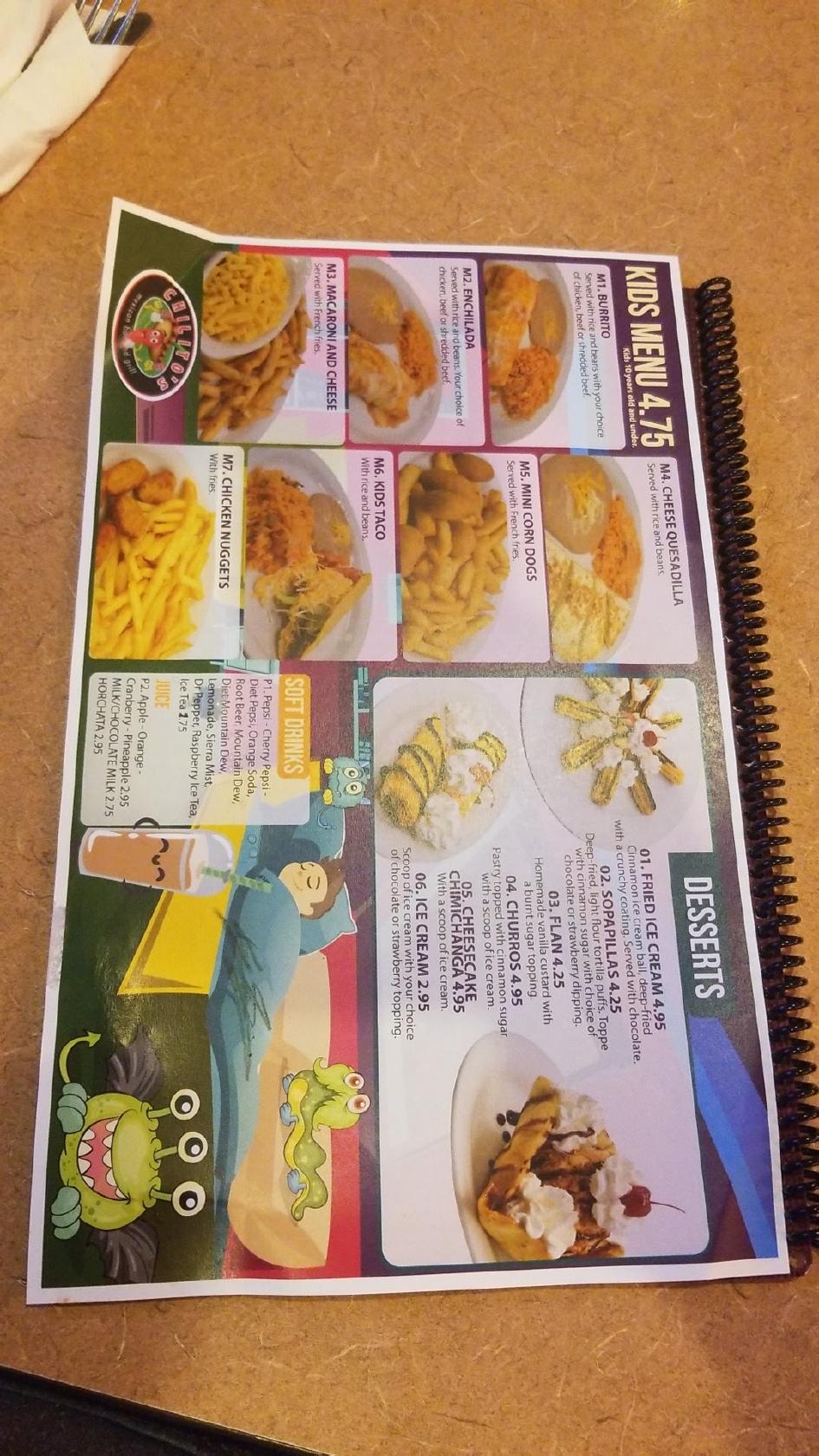 Menu at Chilito's Mexican Bar And Grill, Waterloo