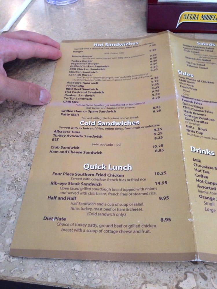 Menu at Hidden Cafe, Camarillo