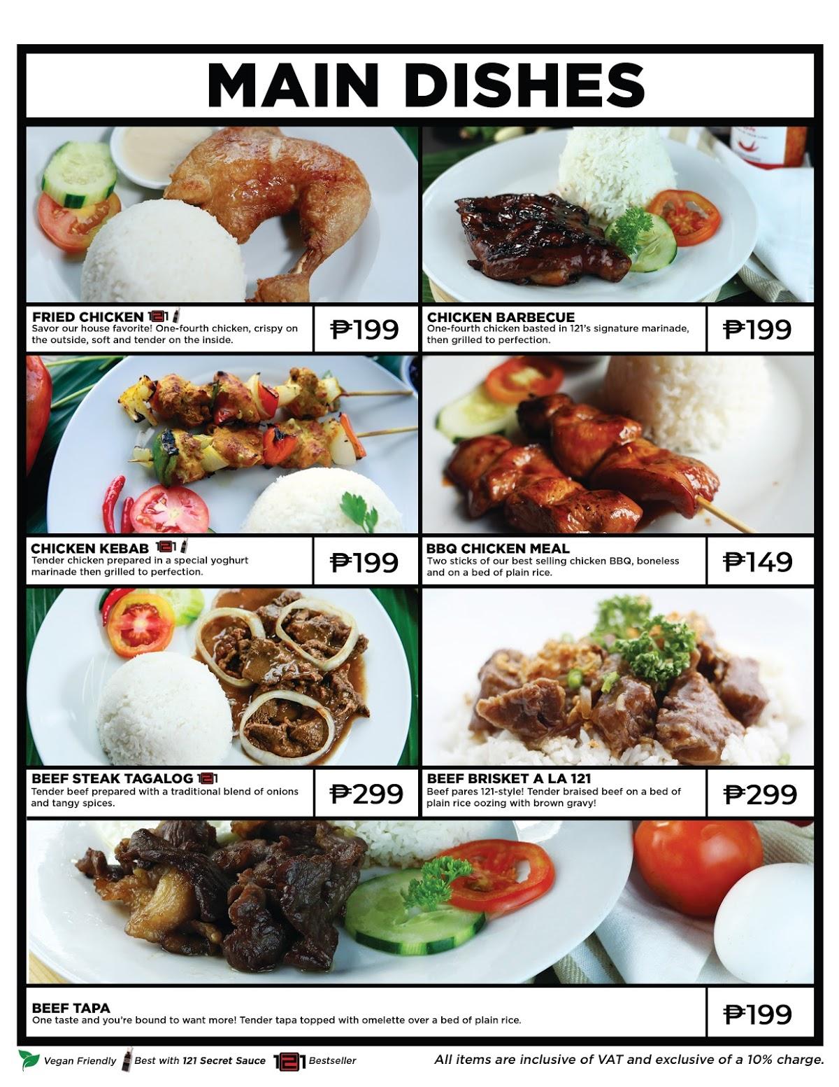 Menu at 121 Restaurant (Salcedo Village, Makati City), Makati, 121 L.P ...
