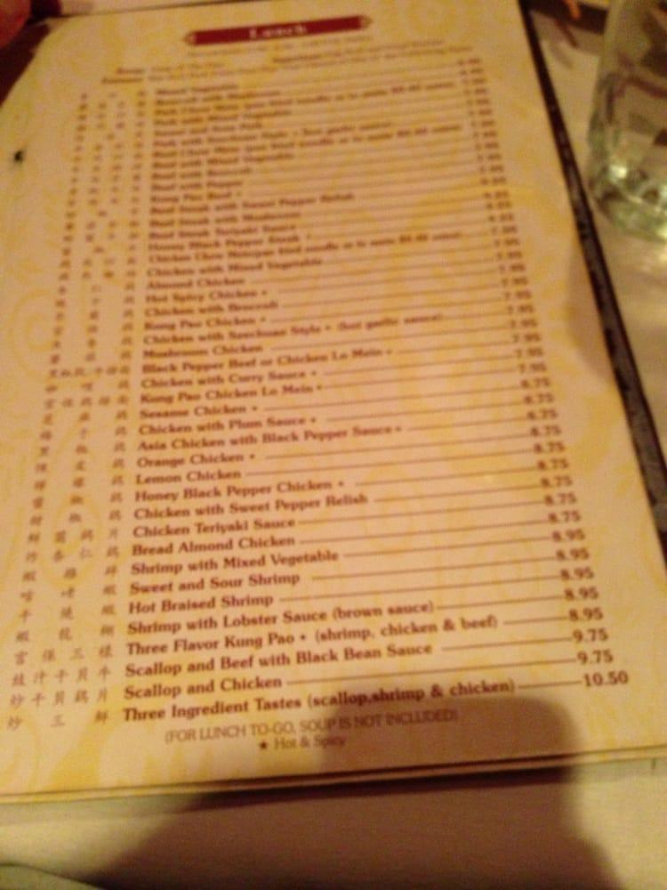 Menu at Chester's Asia Chinese Restaurant, Camarillo