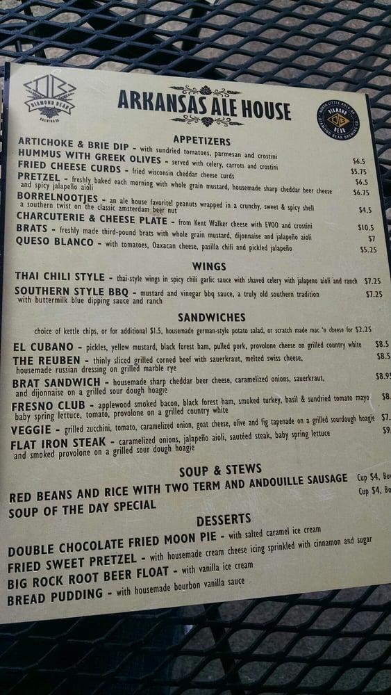 Menu at Diamond Bear Brewing Co. pub & bar, North Little Rock