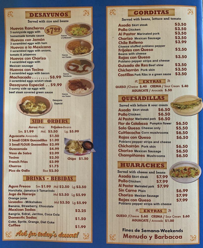 Menu at El Balcon Restaurant y Mariscos, Bolingbrook, 291 N Bolingbrook Dr