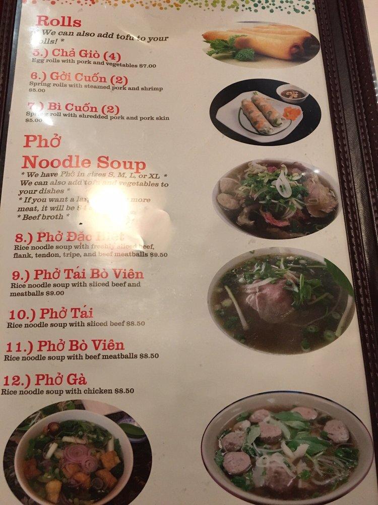 Menu at Que Huong Restaurant, Madison Heights